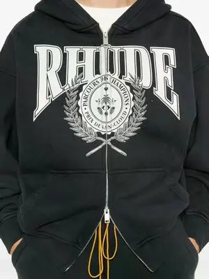 Rhude Zip-front Hoodie - Black