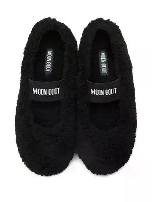 Moon Boot Shearling Ballerina Flats - Black