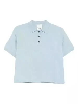 ALLUDE Cashmere Buttoned Polo Top