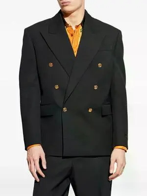 Versace Button Detailed Double-breasted Jacket - Black