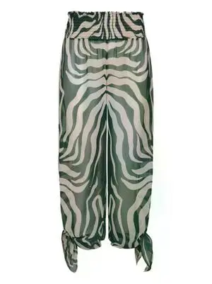 Johanna Ortiz Zebra-stripe Trousers - Green