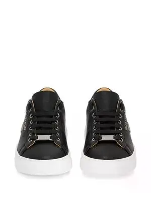 Philipp Plein Hexagon Logo Leather Sneakers - Black