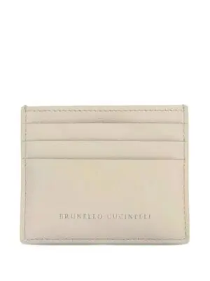 Brunello Cucinelli Leather Card Holder - Neutrals