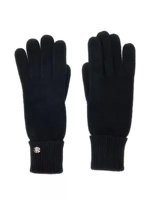 Helen Kaminski Logo Plaque Ribbed Gloves - Black