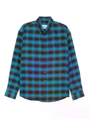 LC23 Plaid-pattern Buttoned Shirt - Blue
