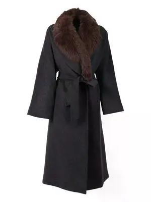 Max Mara Fur Collar Belted Coat