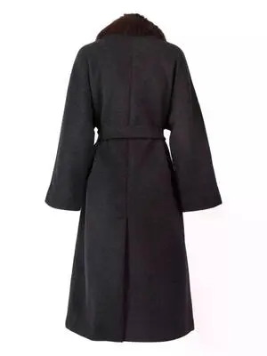 Max Mara Fur Collar Belted Coat