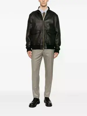 VOLFAGLI FIRENZE Grana Leather Zip-fastening Jacket