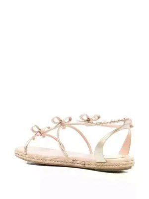 Rene Caovilla Caterina Bow Sandals - Neutrals