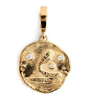 AZLEE Small Snake Coin Charm - Gold