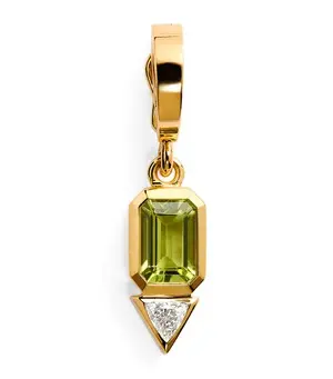 AZLEE August Charm With Peridot And Diamond - Gold