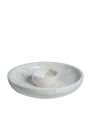 THE FAVORITES Roma Chip And Dip Bowl In White - White Marble