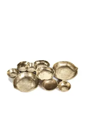 THE FAVORITES Cluster Of Nine Round Serving Bowls - Dark Gold