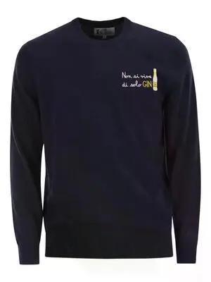 MC2 SAINT BARTH Embroidered Crew-neck Sweater - Blue