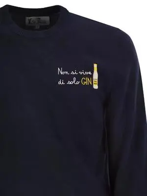 MC2 SAINT BARTH Embroidered Crew-neck Sweater - Blue