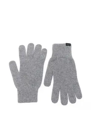 Paul Smith Ribbed-Trim Gloves Grey