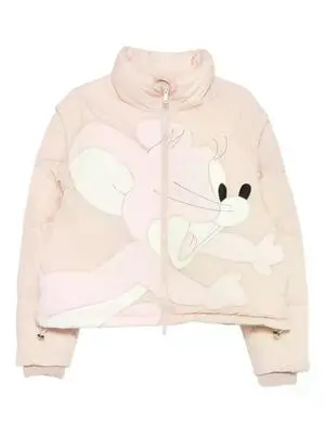 Iceberg Design-embroidered Puff Jacket - Pink