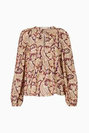 Ulla Johnson Brea Long Sleeve Blouse - Amaranthus