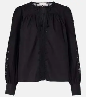Ulla Johnson Kady Long Sleeve Blouse - Noir