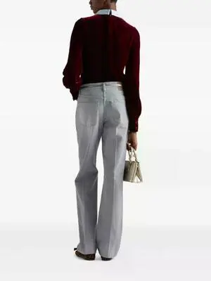 Prada Velvet Top With Detachable Collar - Red