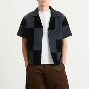 LES TIEN Patchwork Short Sleeve Cuban Shirt