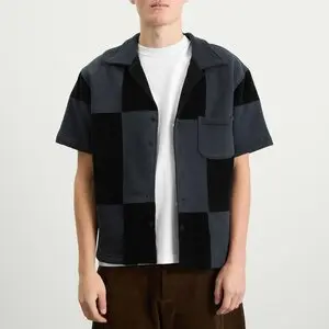 LES TIEN Patchwork Short Sleeve Cuban Shirt