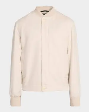Zegna Oasi Cashmere Hidden-zip Bomber Jacket