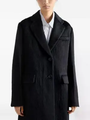 Prada Velvet Single-breasted Coat - Blue