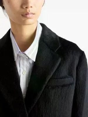 Prada Velvet Single-breasted Coat - Blue