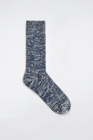 Cos Chunky Ribbed Wool-blend Socks - Blue