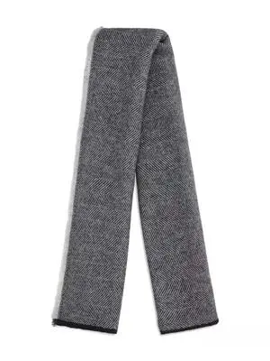 Brunello Cucinelli Herringbone Fringed Scarf - Grey