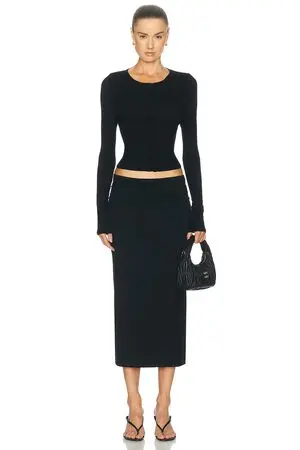 Enza Costa Silk Rib Essential Cardigan