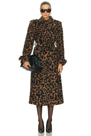 Women's Leopard Print Haircalf Overcoats