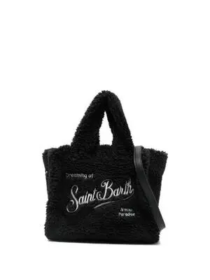 MC2 SAINT BARTH Mini Vanity Teddy Embroidered Tote - Black