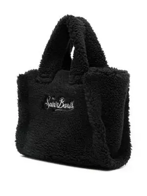 MC2 SAINT BARTH Mini Vanity Teddy Embroidered Tote - Black