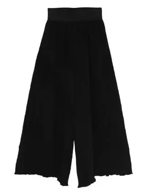 BUNZABURO KYOTO Textured Wide Leg Trousers - Black