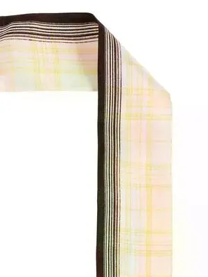 JIL SANDER Plaid-patter Silk Scarf