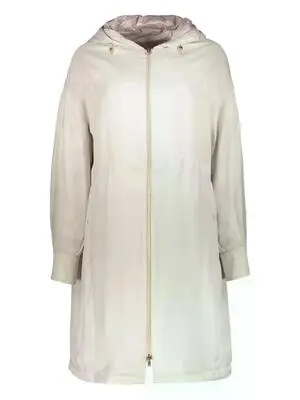 Herno Zip-up Hooded Coat - Neutrals