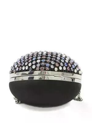 SELF-PORTRAIT Crystal-embellished Heart Clutch - Black