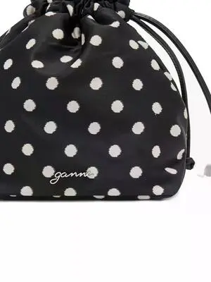 GANNI Polka Dot Bucket Bag - Black