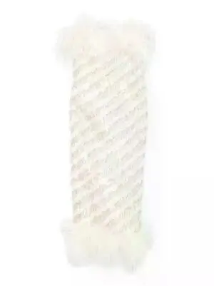 TALLER MARMO Feather-trim Midi Dress - Neutrals