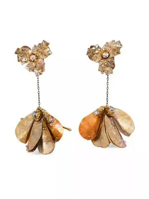Biyan Crystal-embellished Dangle Earrings - Neutrals