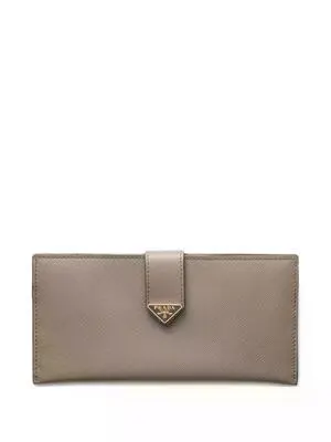 Prada Large Triangle-logo Leather Wallet Grey