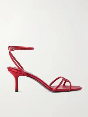 JIMMY CHOO Leo 65 Satin Sandals - Red