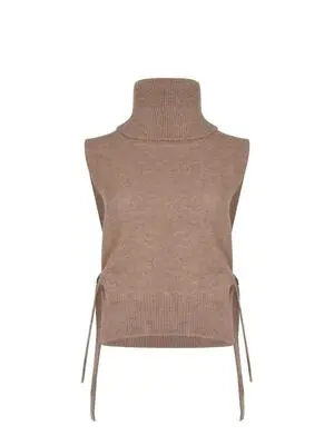 SOLOTRE Sleeveless Alpaca-Blend Gilet - Brown