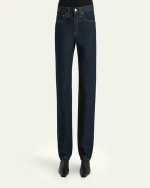 Khaite Farley Mid-rise Straight-leg Jeans