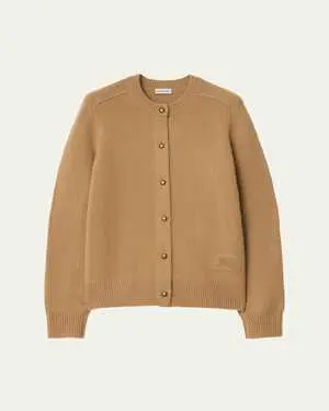 Burberry Clara Cashmere Crewneck Cardigan - Butterscotch