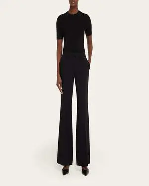 Michael Kors Stretch Viscose Short-sleeve Sweater - Black
