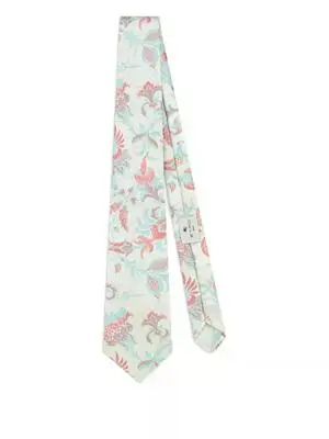 Etro Jacquard Floral Motif Neck Tie - Neutrals
