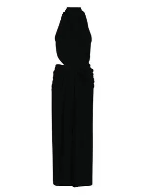 Black Draped Maxi Dresses
